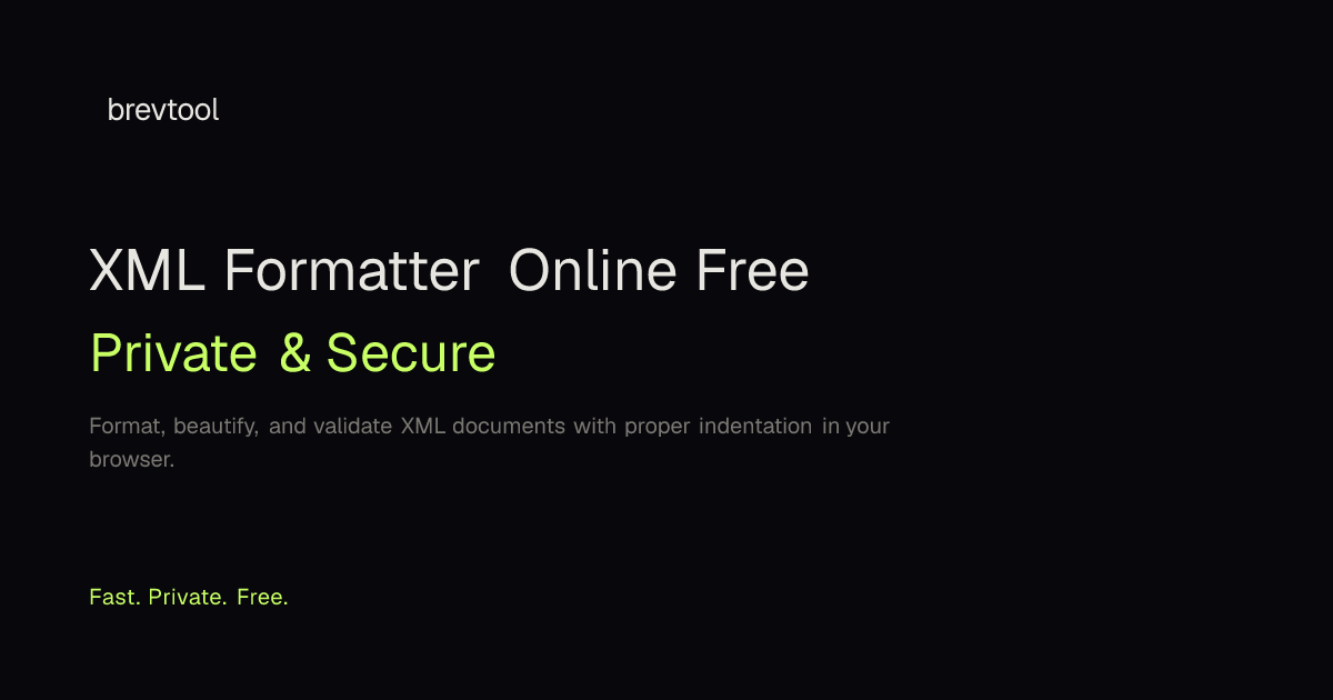 XML Formatter Online Free | brevtool